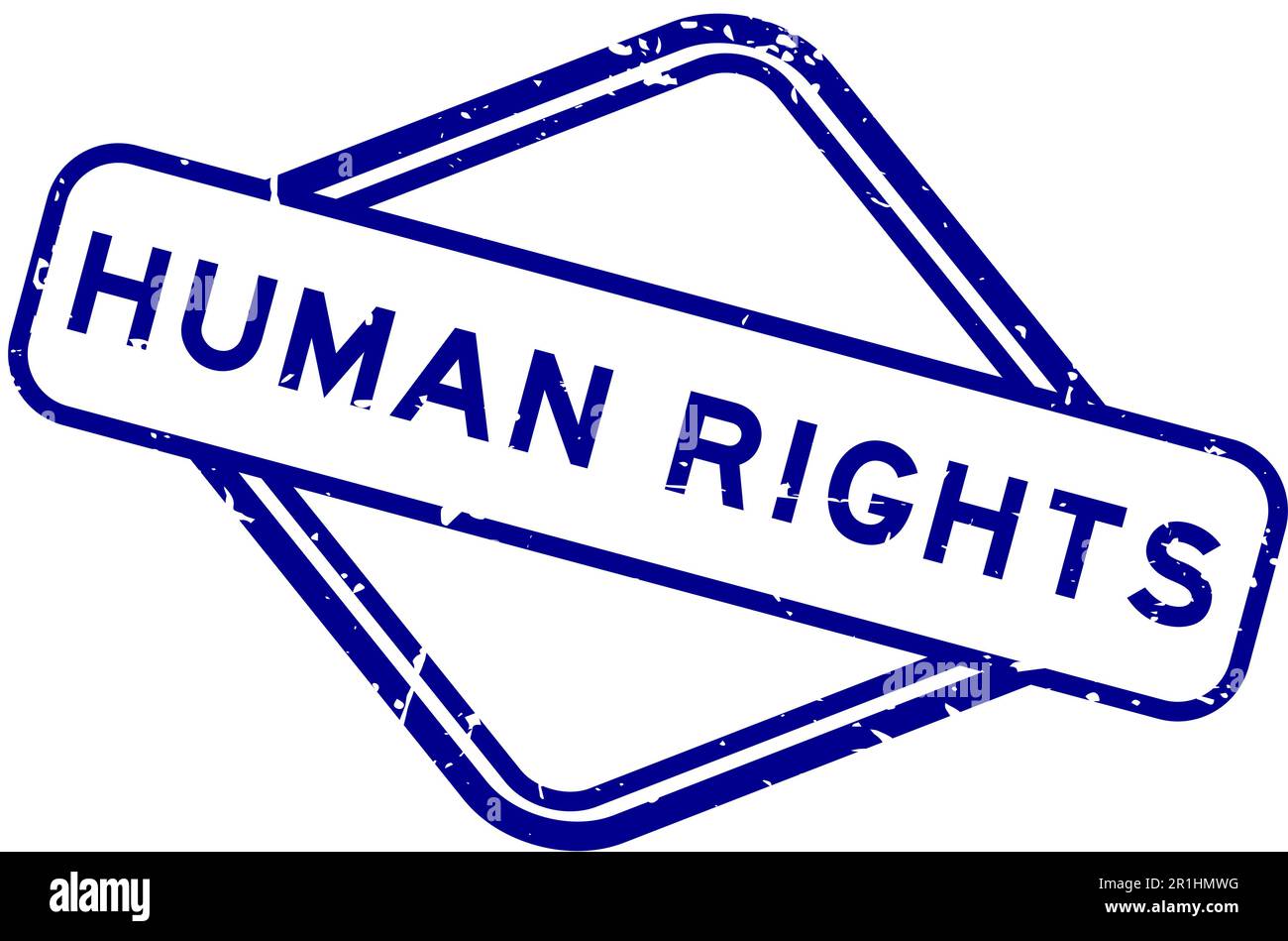 Grunge blue human rights word rubber seal stamp on white background ...