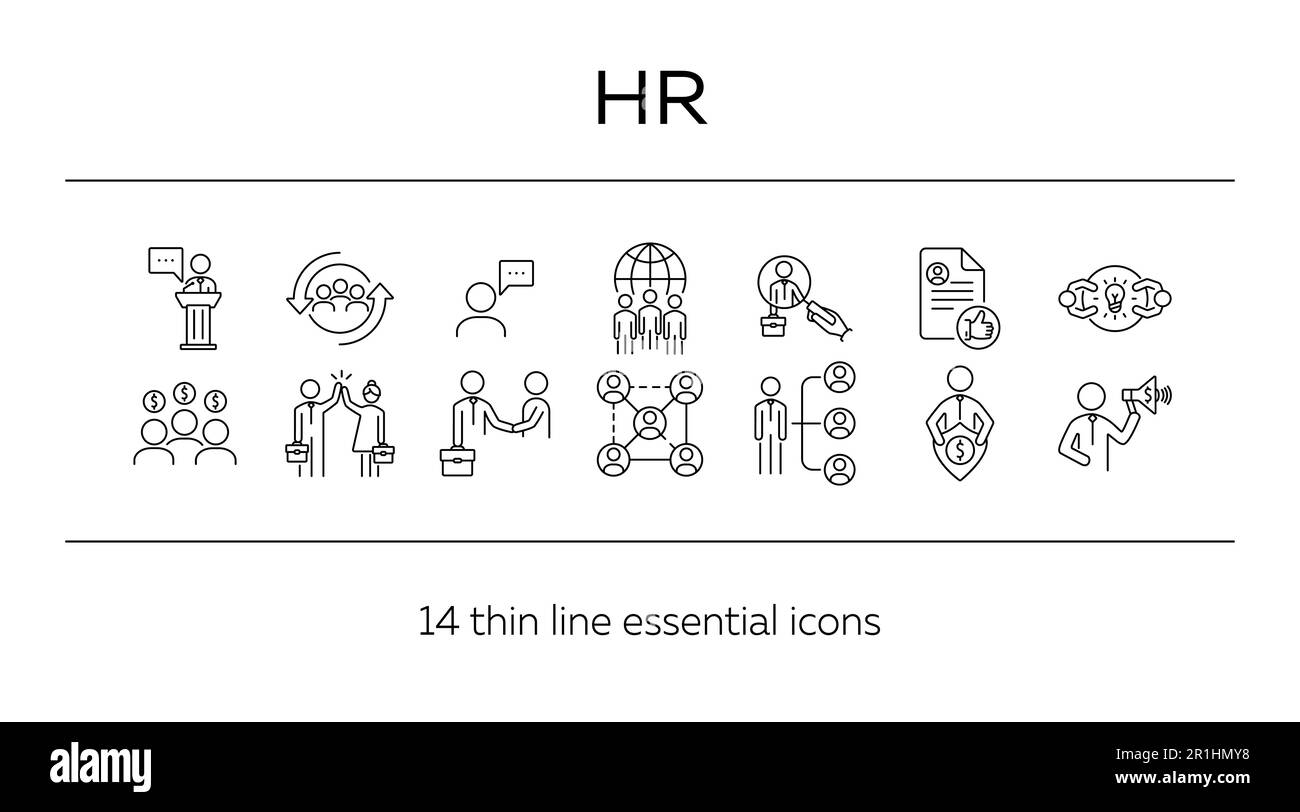 HR line icon set Stock Vector Image & Art - Alamy