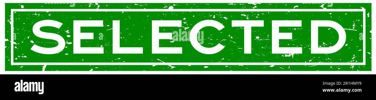 Grunge green selected word square rubber seal stamp on white background Stock Vector Image & Art ...