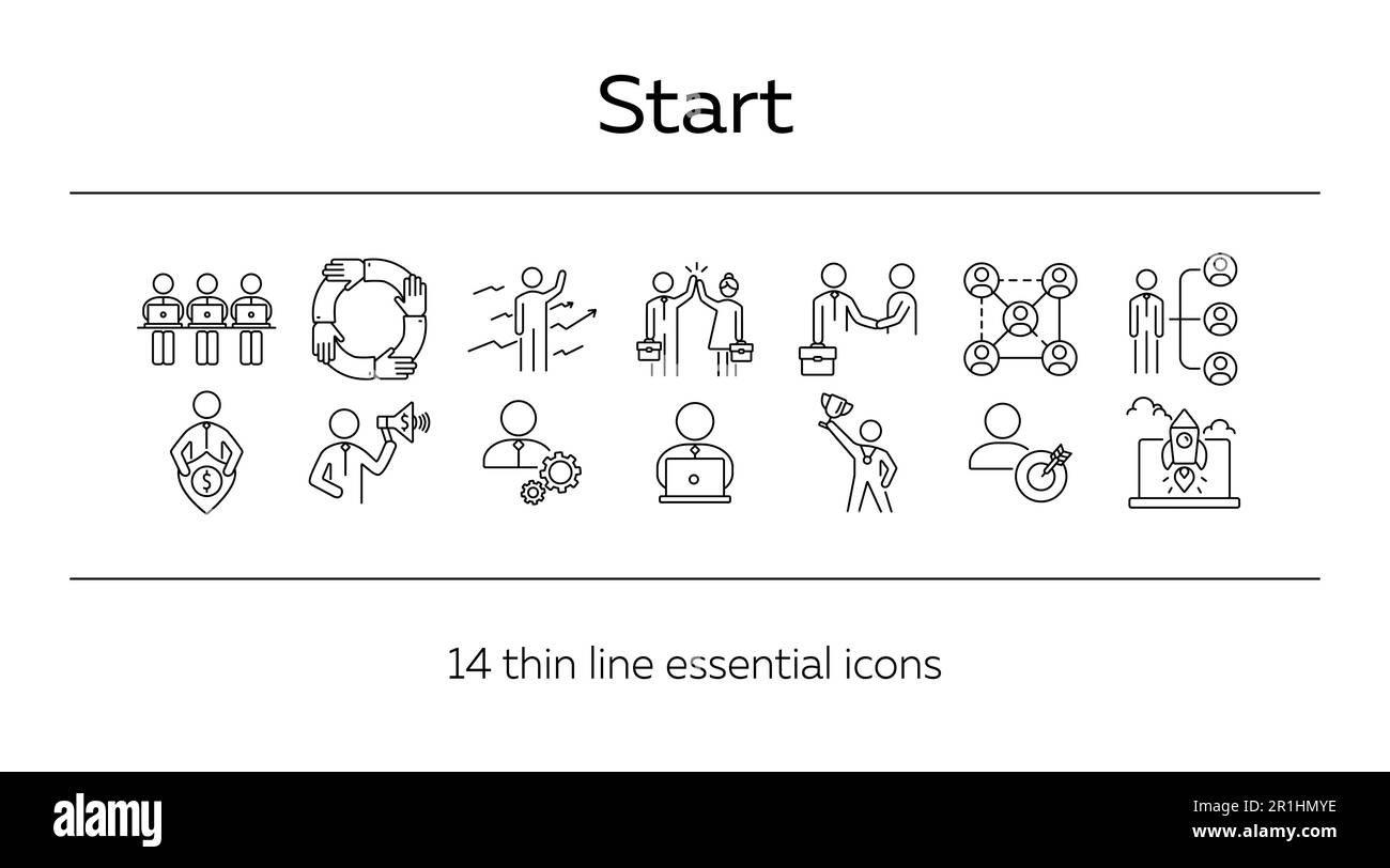 Starting business icons Stock Vector Image & Art - Alamy