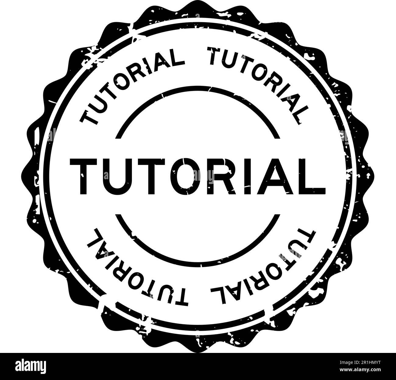 Grunge black tutorial word round rubber seal stamp on white background Stock Vector Image & Art ...