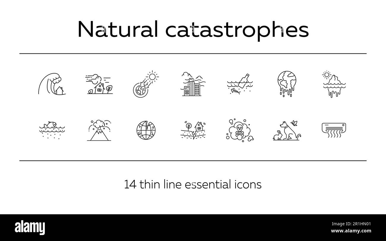 Natural catastrophes icons Stock Vector Image & Art - Alamy