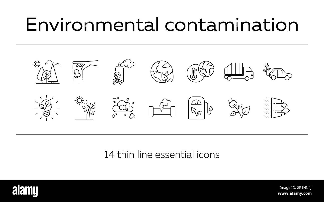 Thin line environment renewable Black and White Stock Photos & Images ...