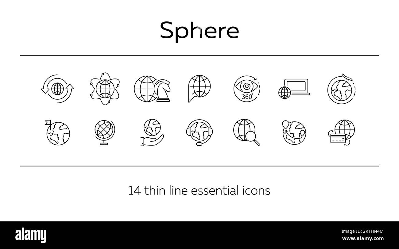 Sphere line icon set Stock Vector Image & Art - Alamy
