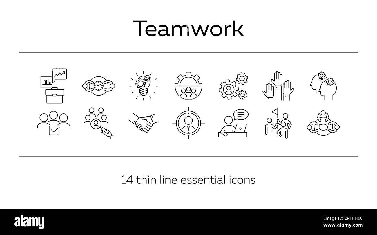 Teamwork minimal logo Black and White Stock Photos & Images - Alamy