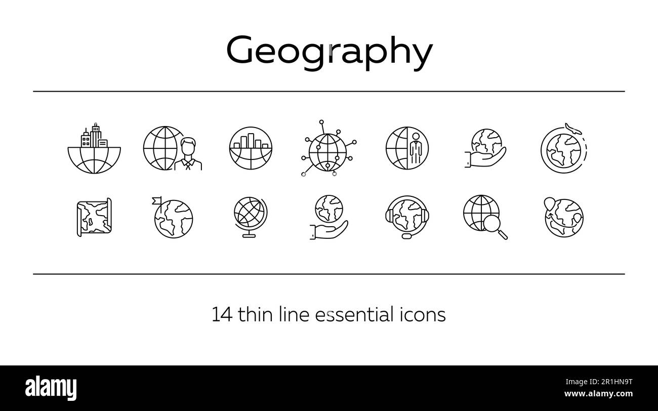 Geography line icon set Stock Vector Image & Art - Alamy