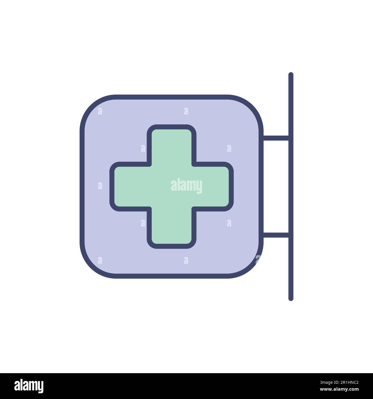 Hospital Signboard related vector line icon. Isolated on white ...