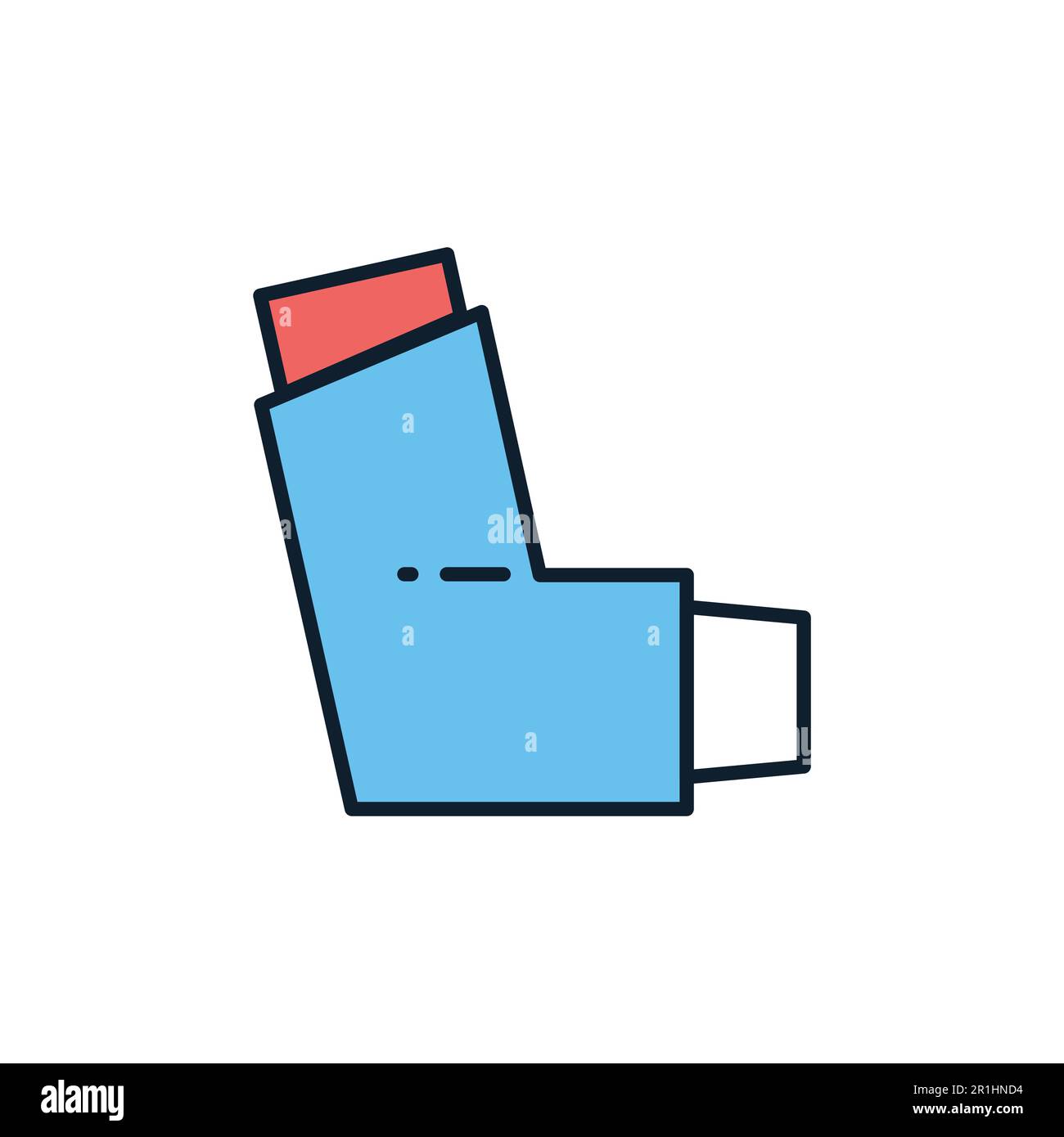 Inhaler related vector line icon. Isolated on white background. Vector ...