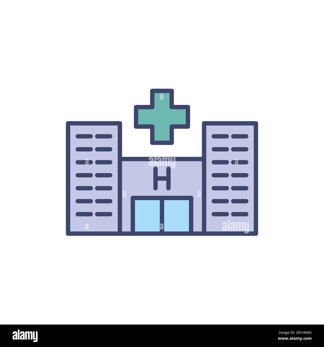 Hospital related vector line icon. Medical facility. Urgent care center ...