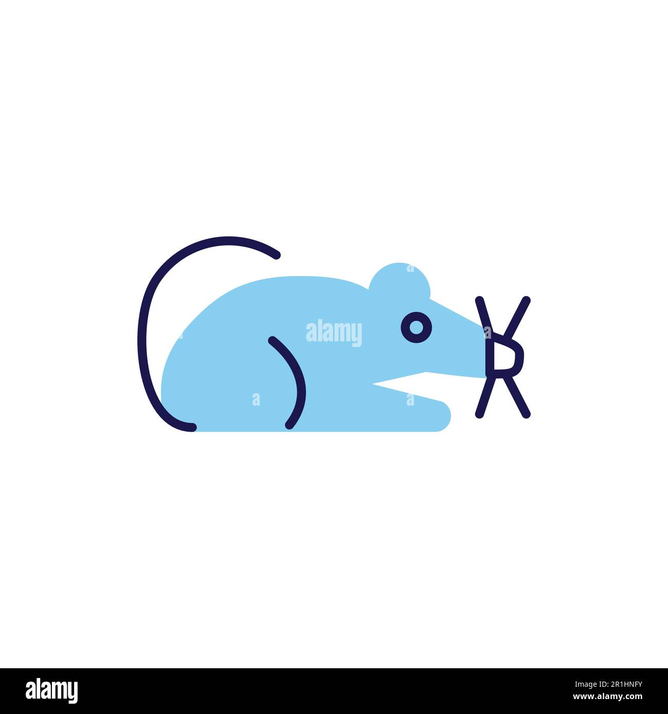 Laboratory Mouse related vector line icon. Isolated on white background ...