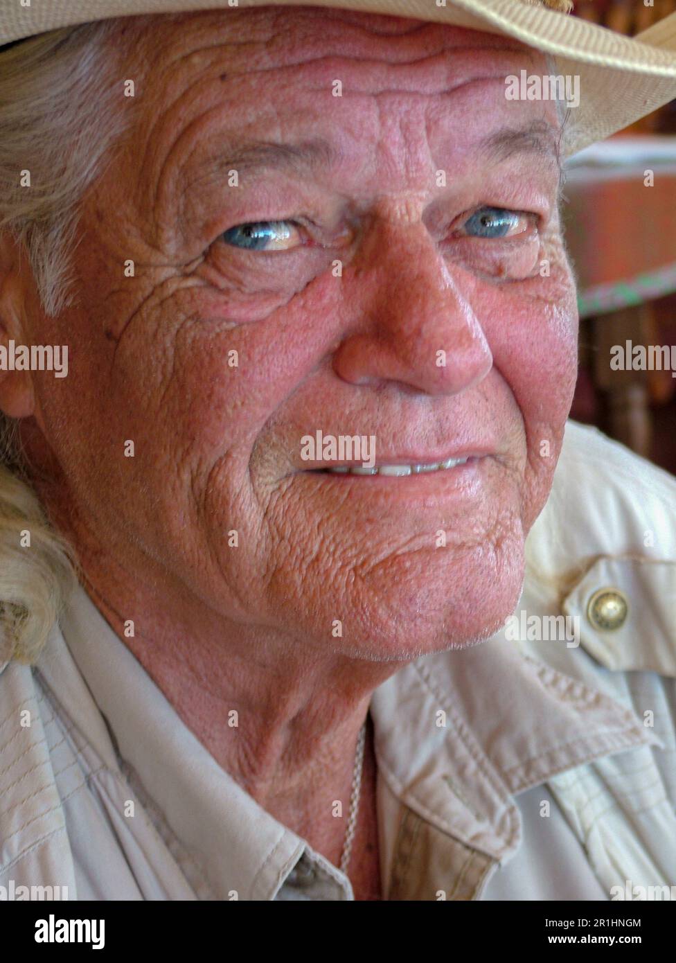 Faces of Terlingua, Texas - An Aging Cowboy Manages a Smile Stock Photo ...