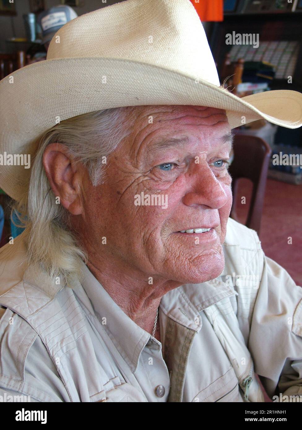 Faces of Terlingua, Texas - An Aging Cowboy Manages a Smile Stock Photo ...