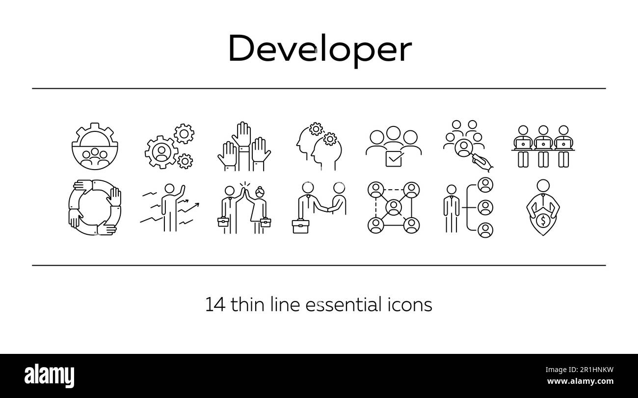 Developer line icon set Stock Vector Image & Art - Alamy