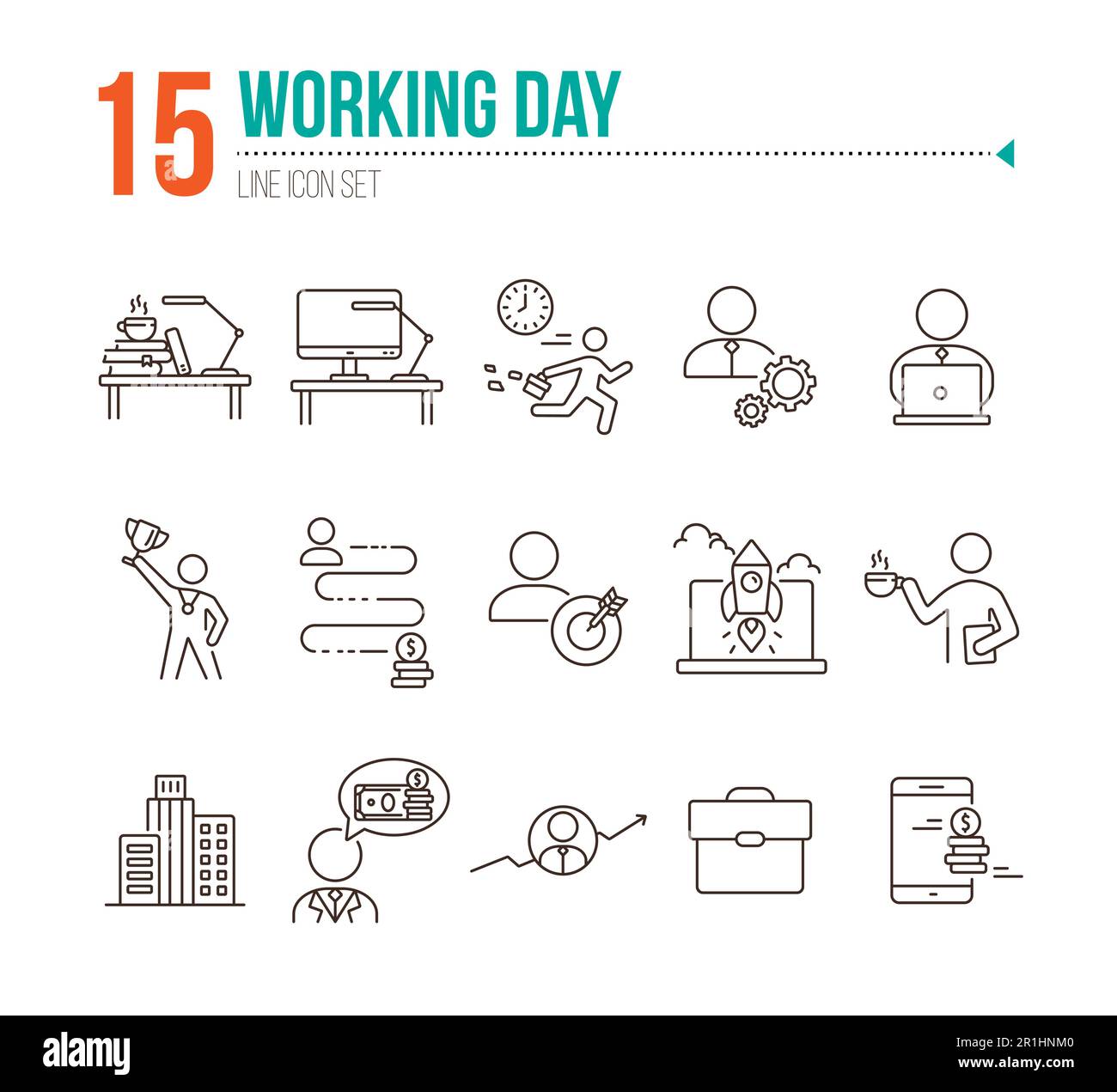 Weekday line icon set hi-res stock photography and images - Alamy