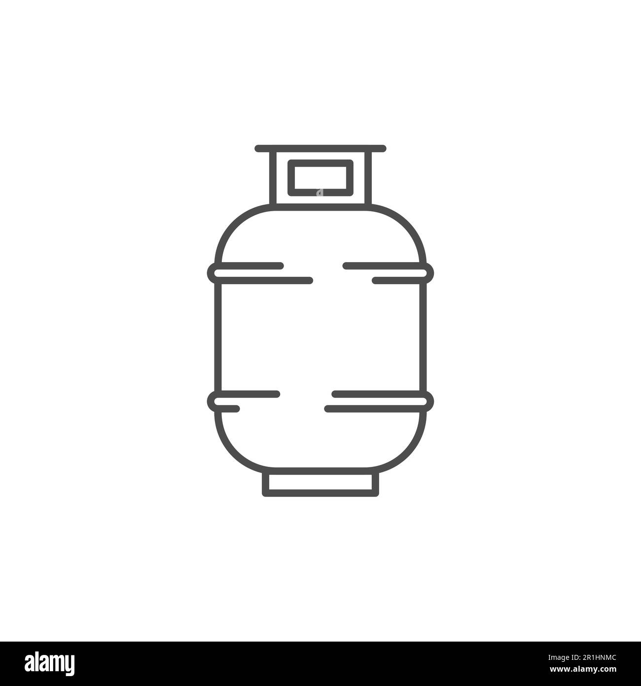 Gas cylinder related vector linear icon. Metal tank with industrial ...