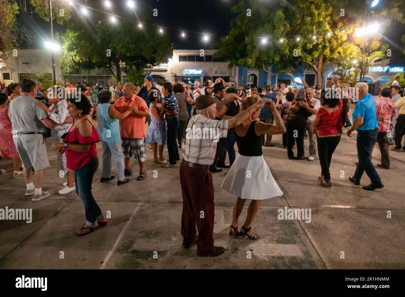 local seniors dance in the Parque Santiago under the stars in the ...