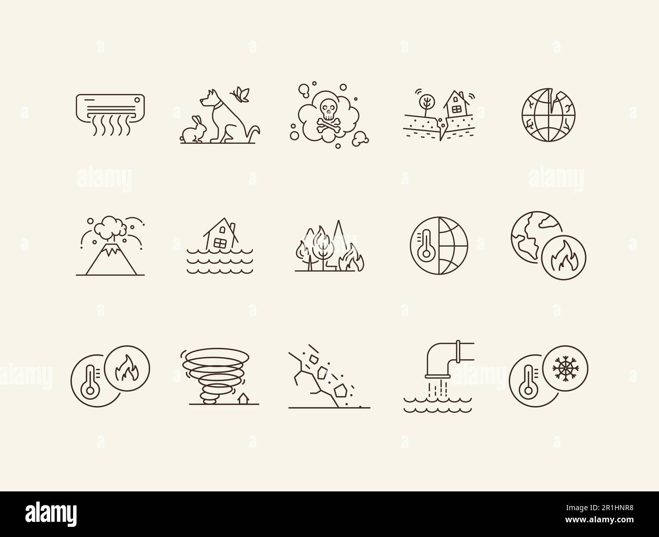 Natural disasters icons Stock Vector Image & Art - Alamy