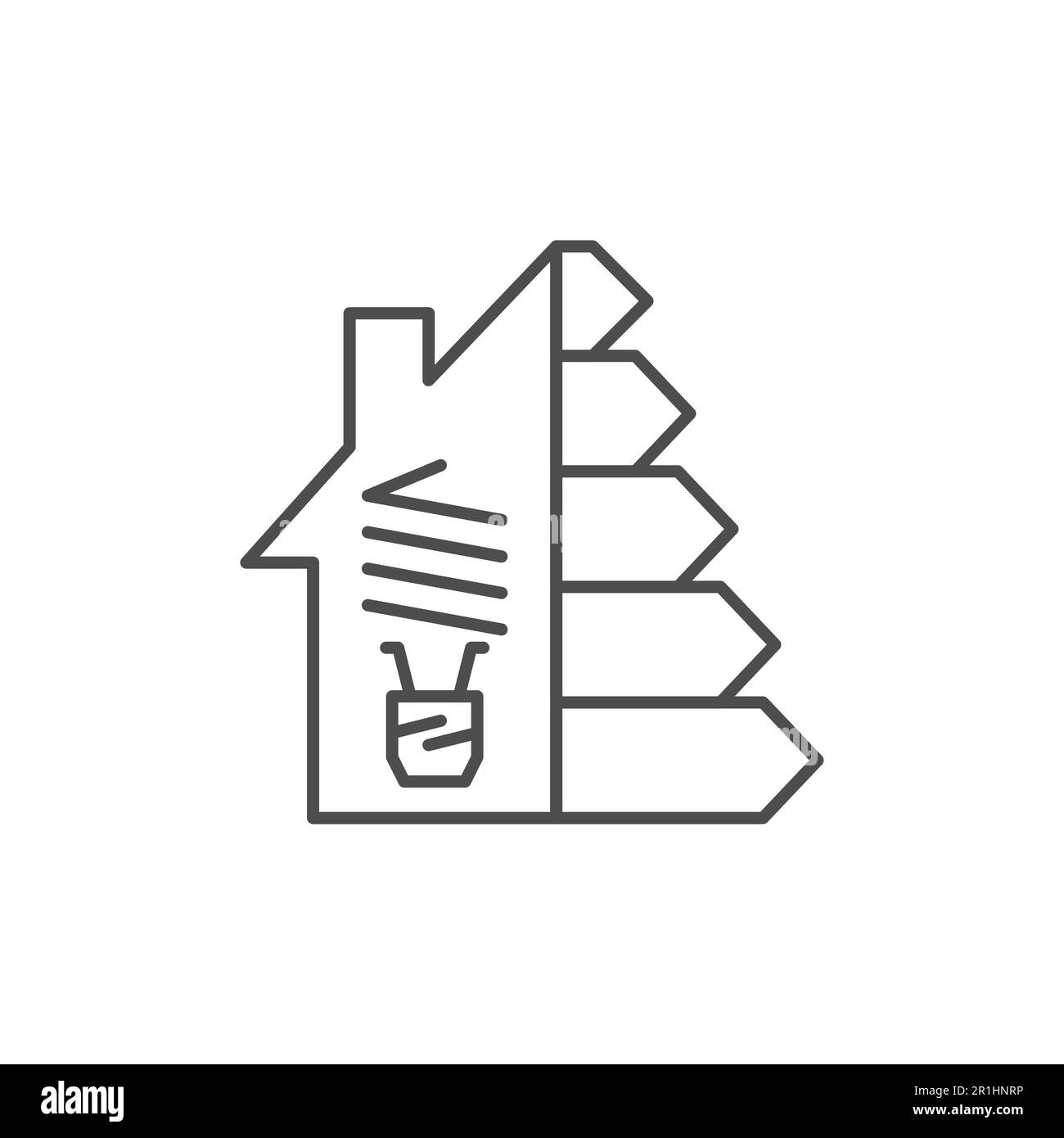 Energy efficiency home related vector linear icon. Smart eco house ...