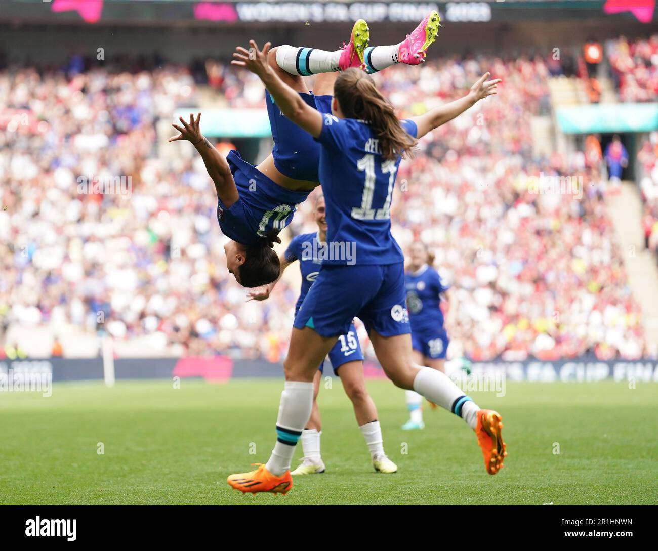 Chelsea's Sam Kerr celebrates scoring their side's first goal of the ...