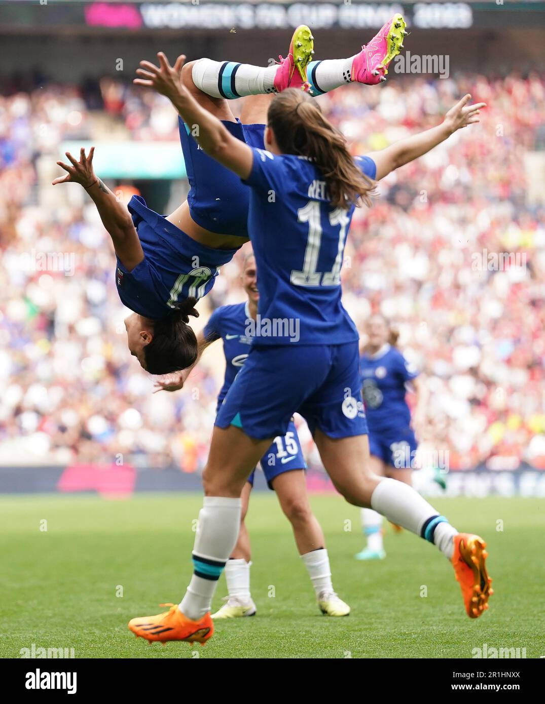 Chelsea's Sam Kerr celebrates scoring their side's first goal of the ...