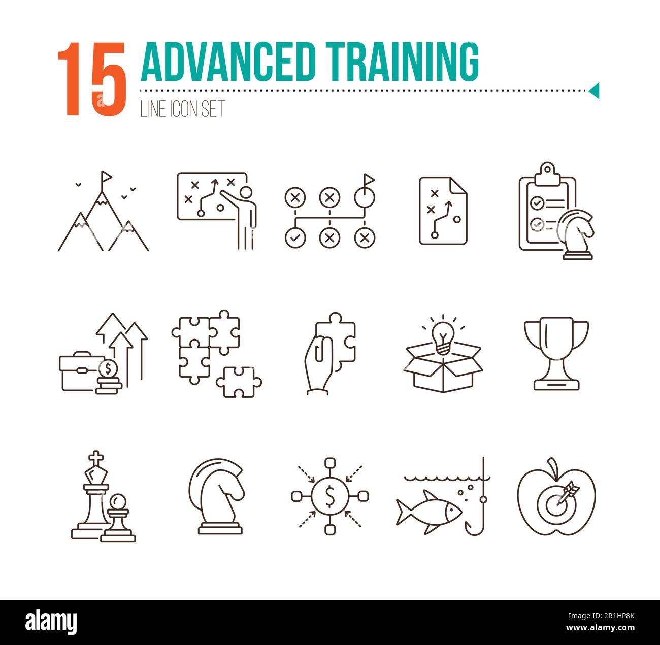 Advanced training icon set Stock Vector Image & Art - Alamy