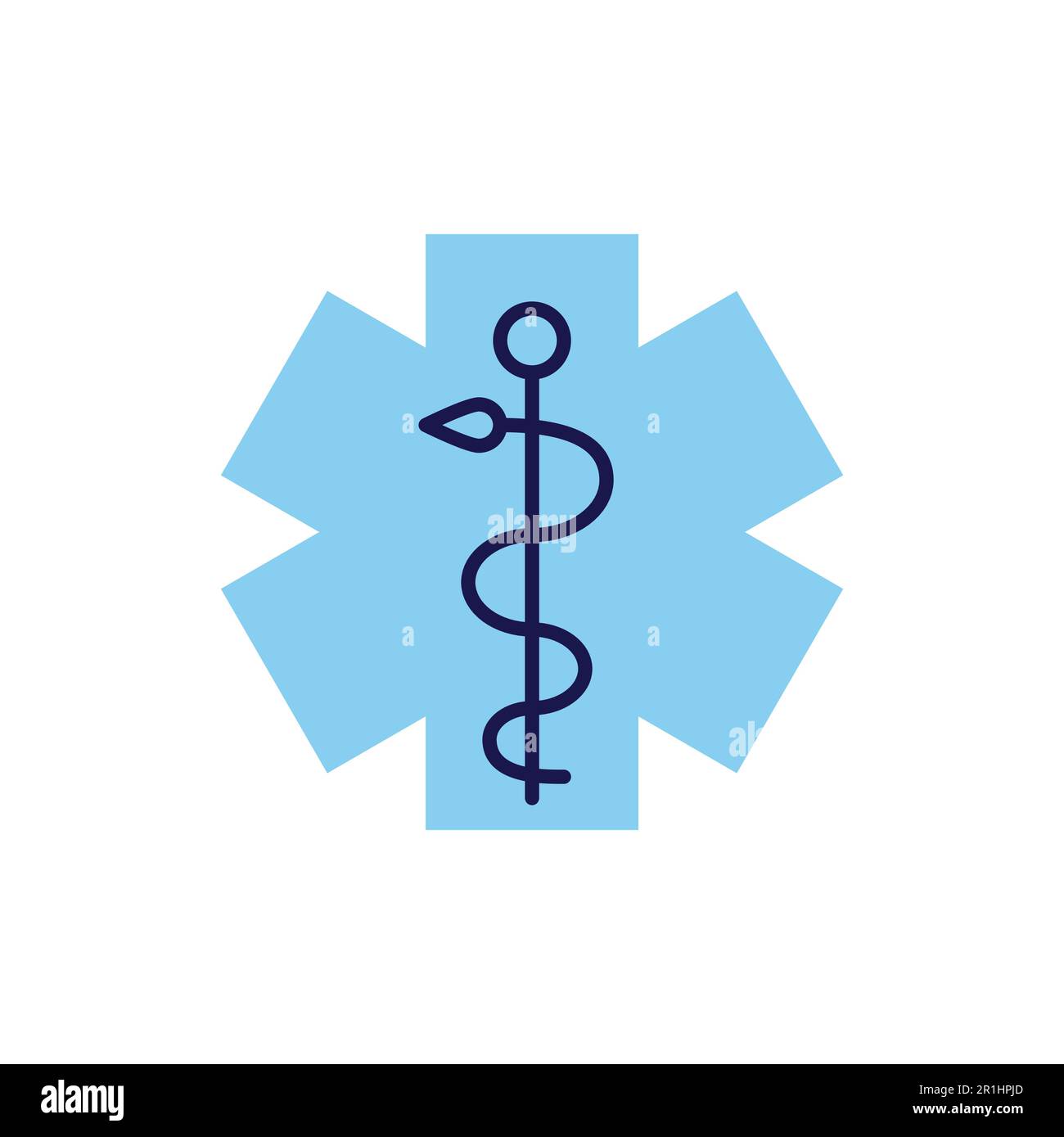 Emergency Star related vector line icon. Isolated on white background ...