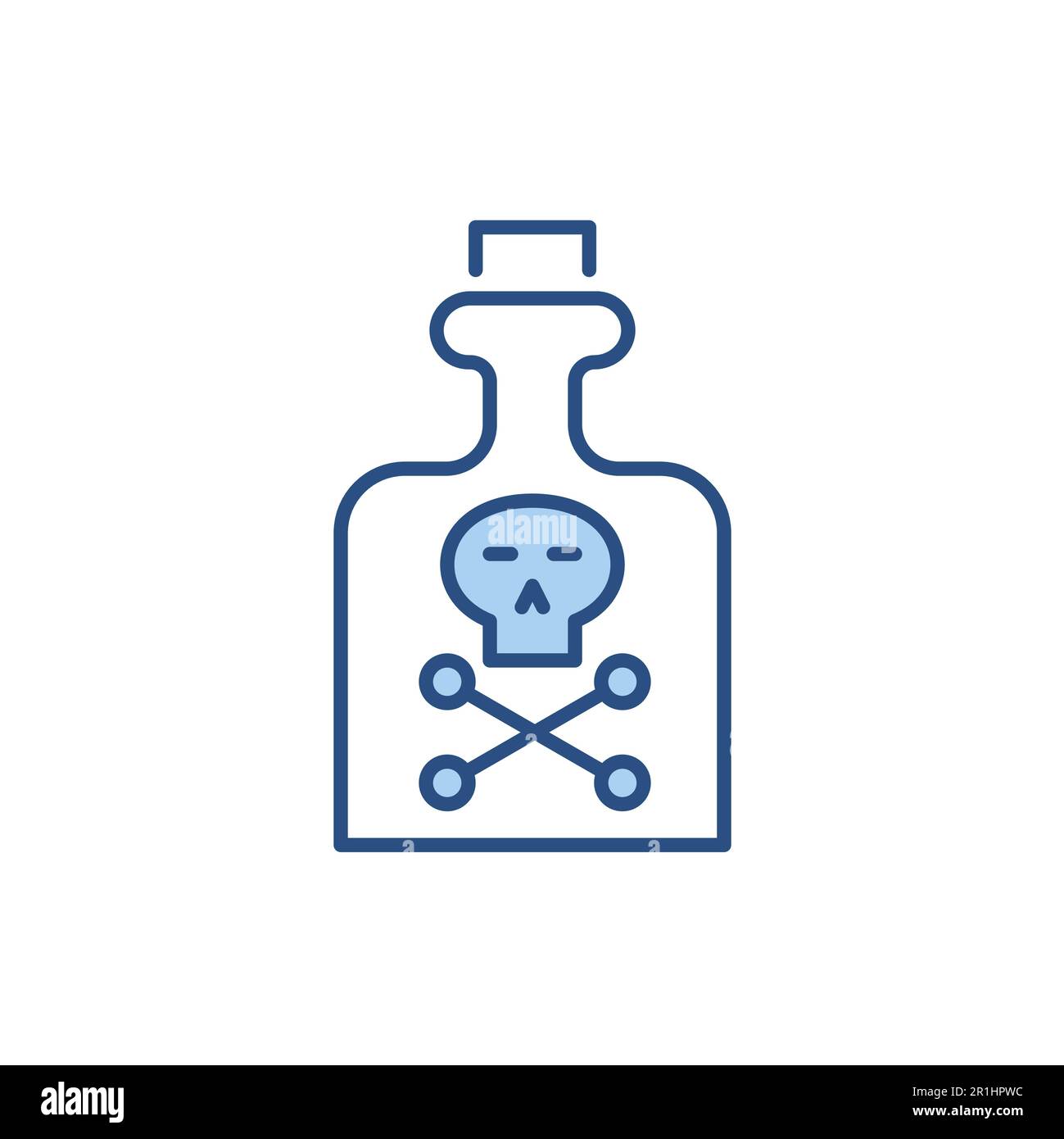 Poison related vector line icon. Skull and bones, bottle. Isolated on ...