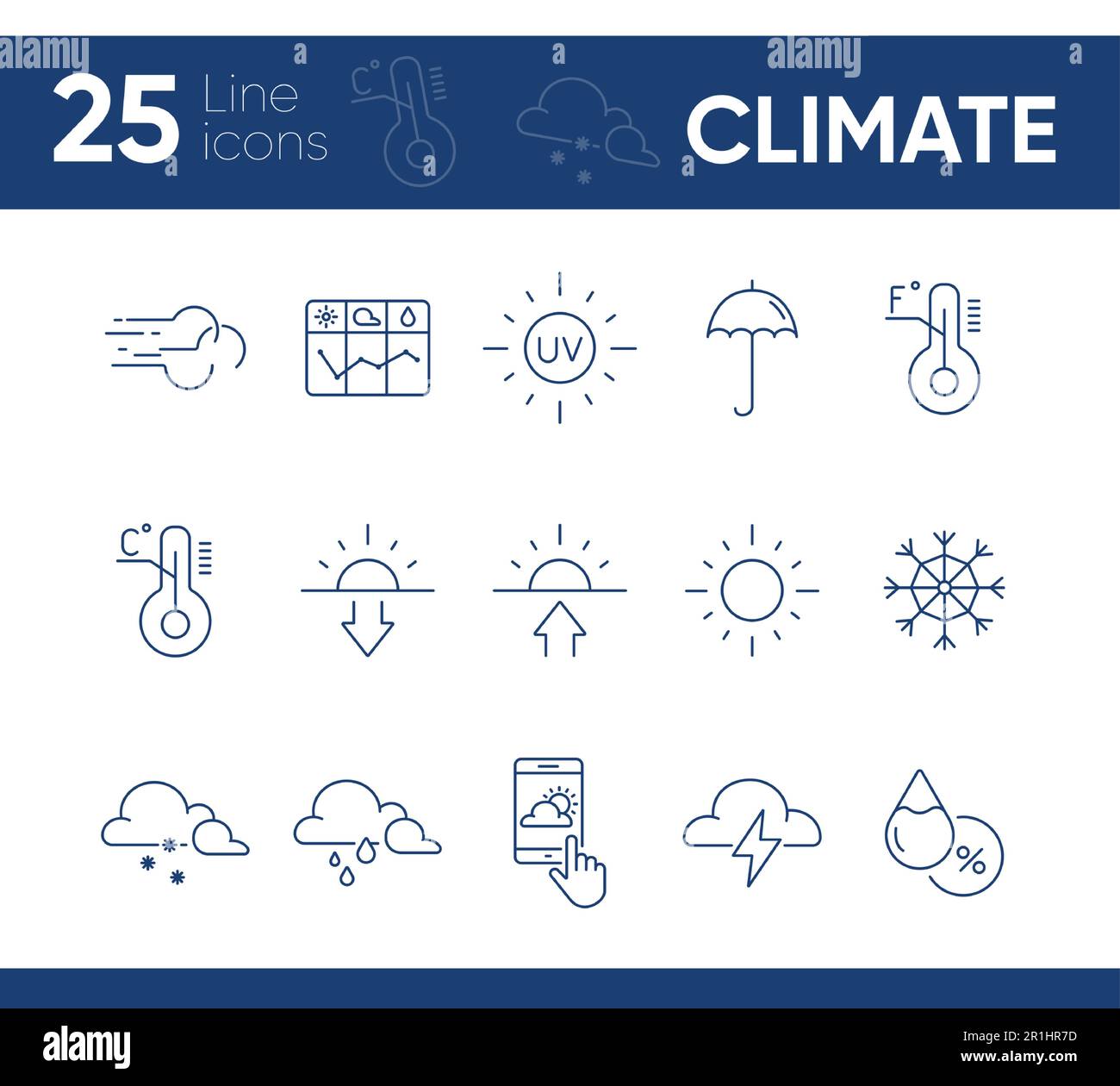 Climate line icon set Stock Vector Image & Art - Alamy