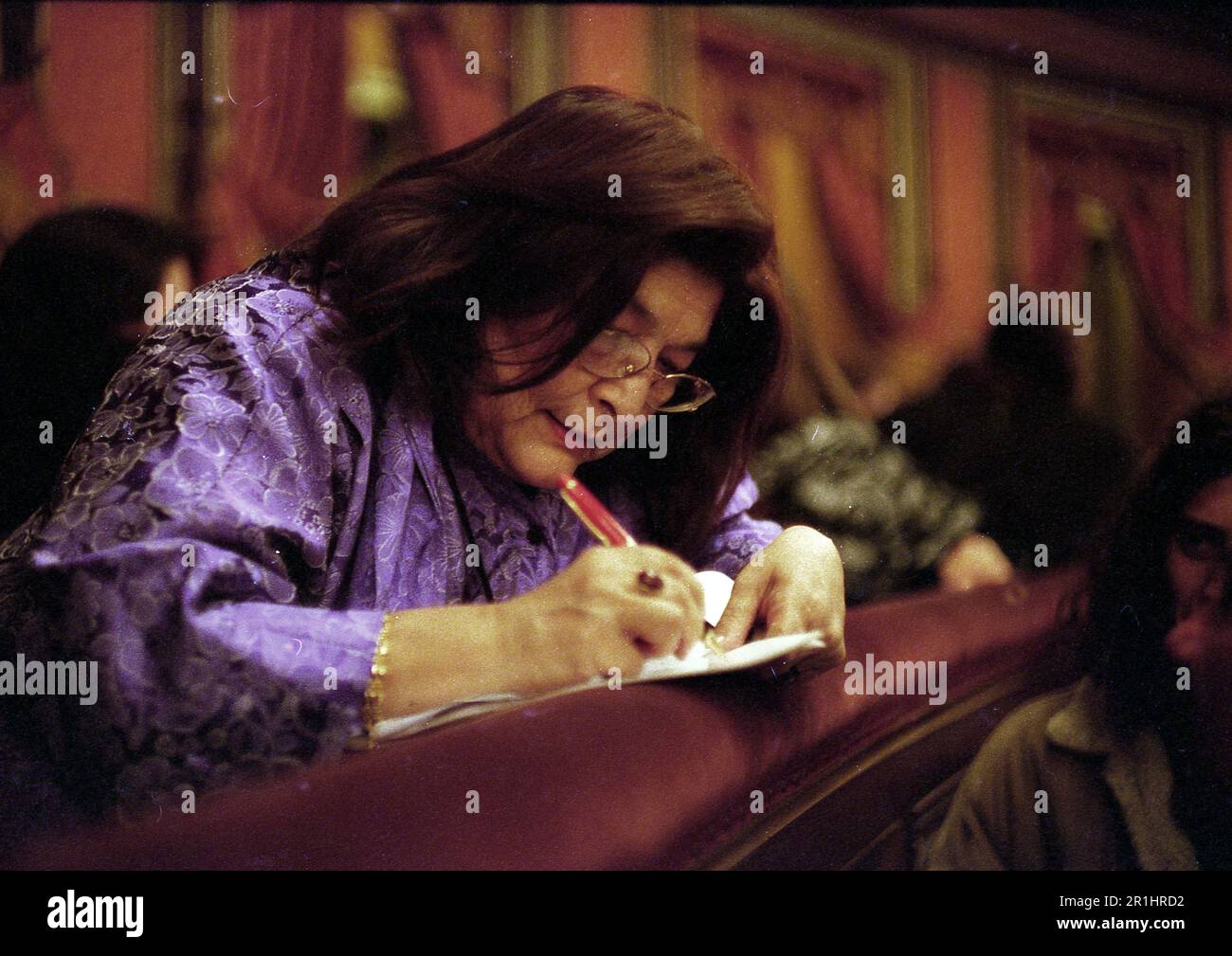 Mercedes Sosa, Argentine folklore singer, signs an autograph before a ...