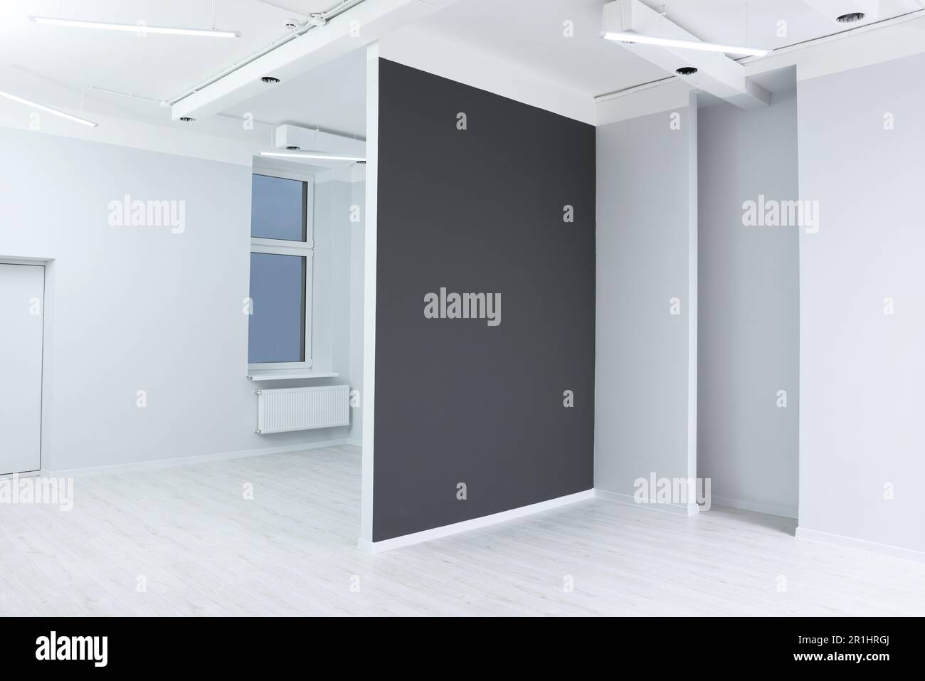 Empty room with partition wall and window during repair Stock Photo - Alamy