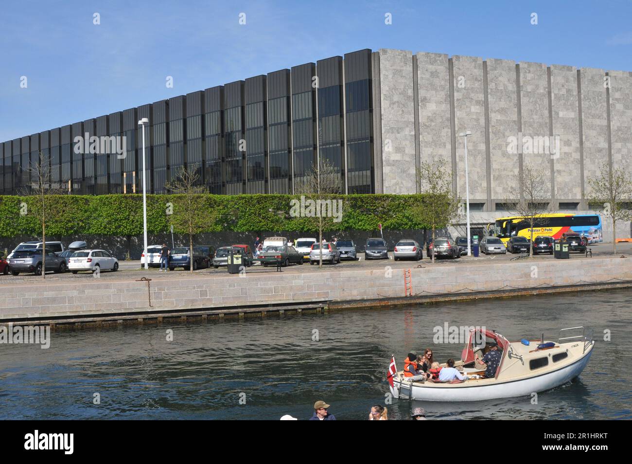 May 14,2023 / grey great building of Bank of Denmark or national bank ...