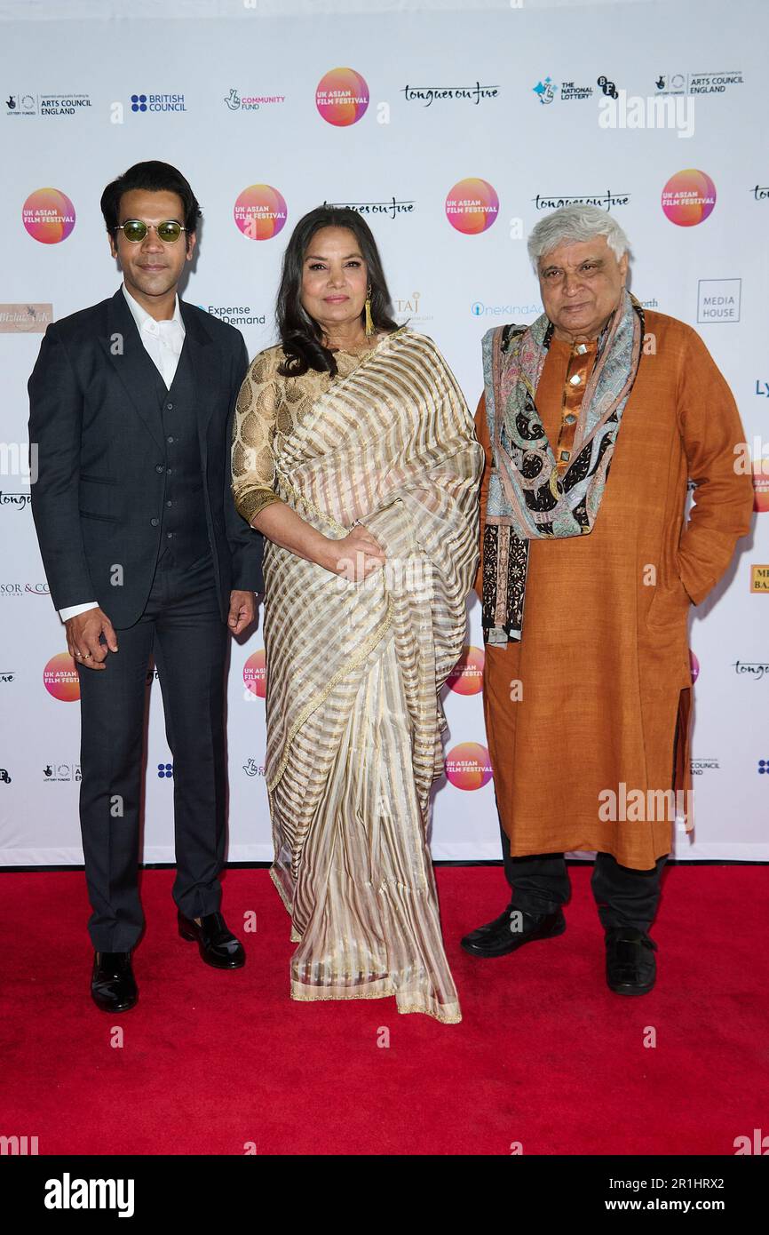 London, UK . 14 May, 2023 . Rajkummar Rao, Shabana Azmi and Javed ...