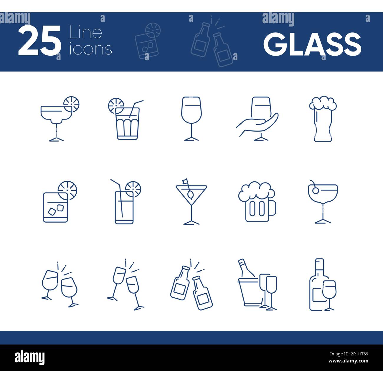 Glass line icons Stock Vector Image & Art - Alamy