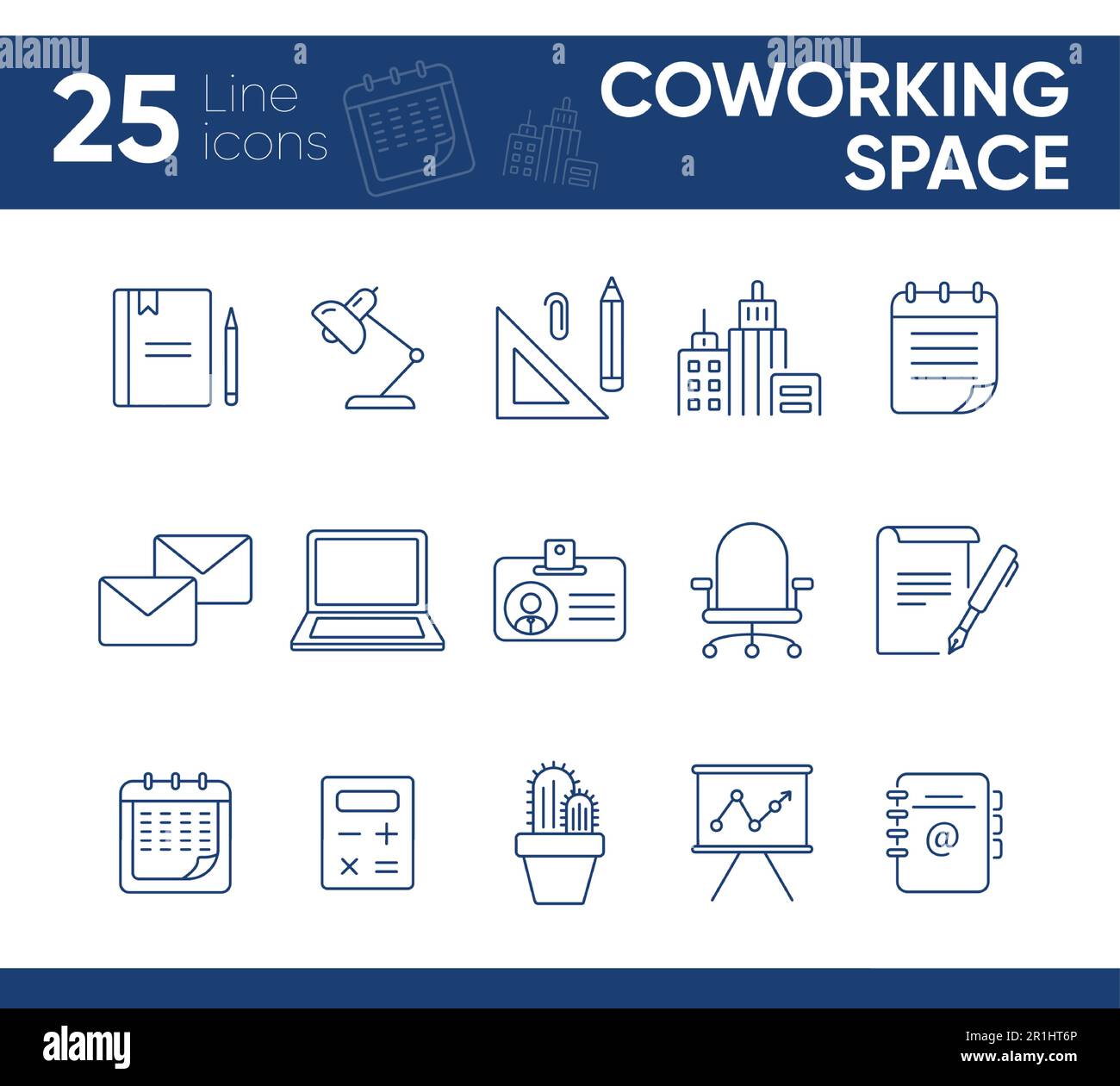 Coworking space icon set Stock Vector Image & Art - Alamy