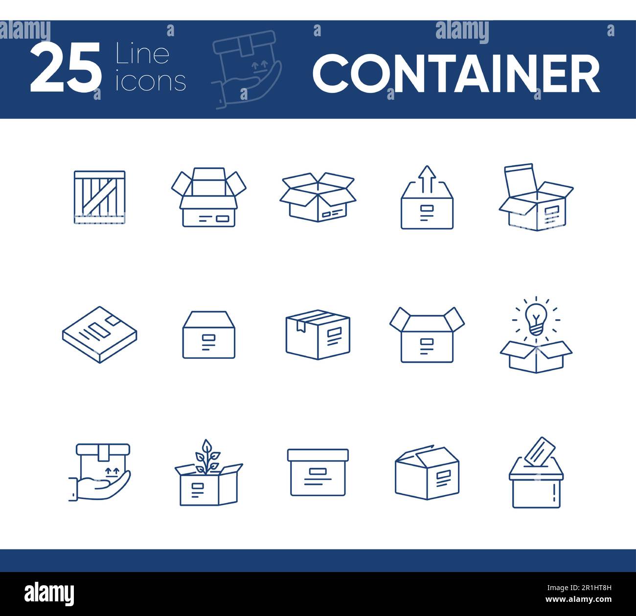 Container line icon set Stock Vector Image & Art - Alamy