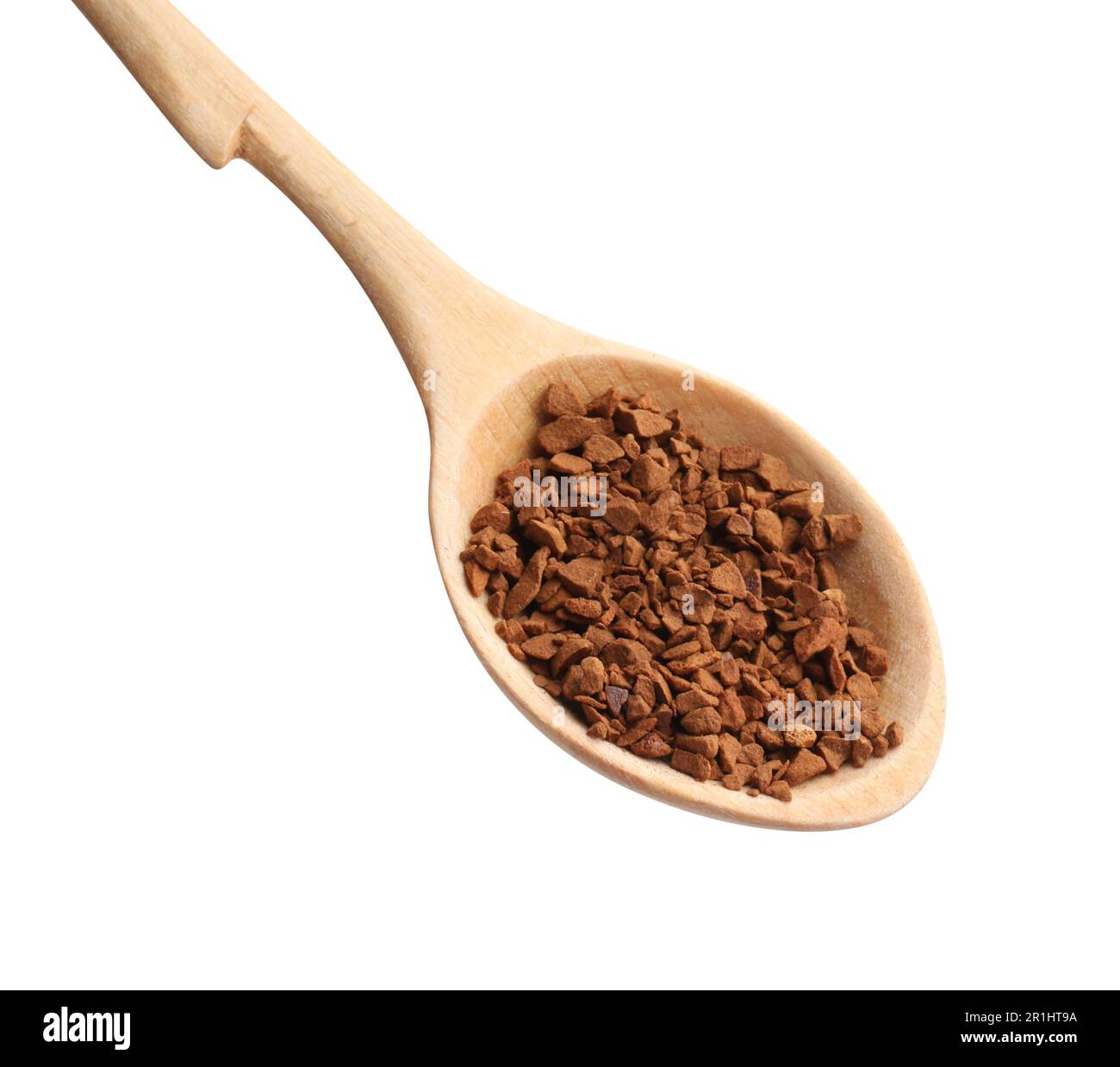 Wooden spoon with aromatic instant coffee isolated on white Stock Photo ...
