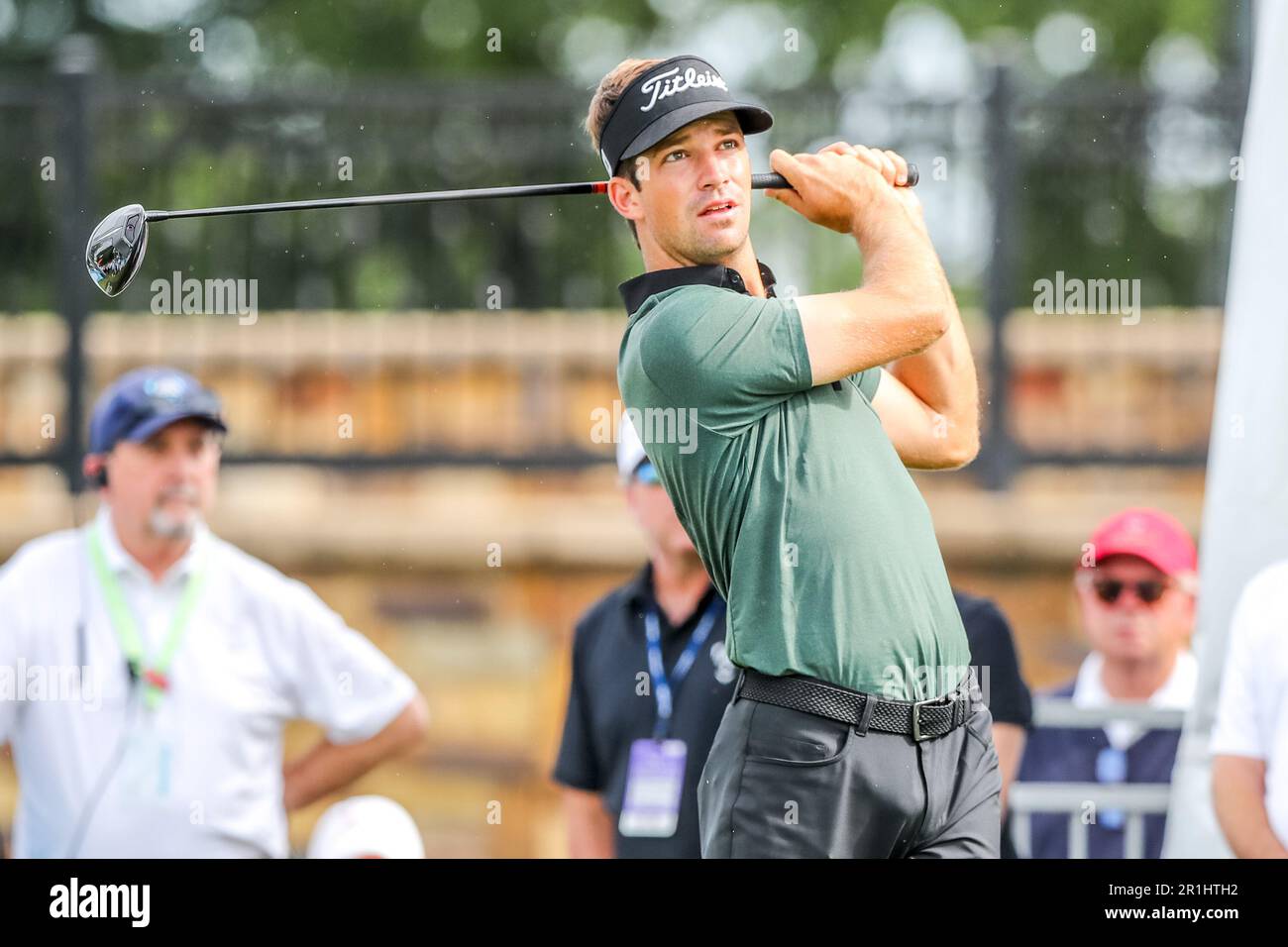 McKinney, TX, USA. 13th May, 2023. Trevor Cone hits his tee shot on the ...