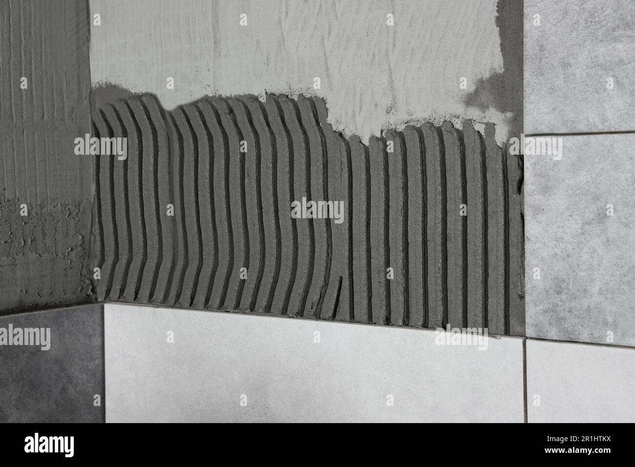 Plaster cement texture surface, Building and construction process Stock ...