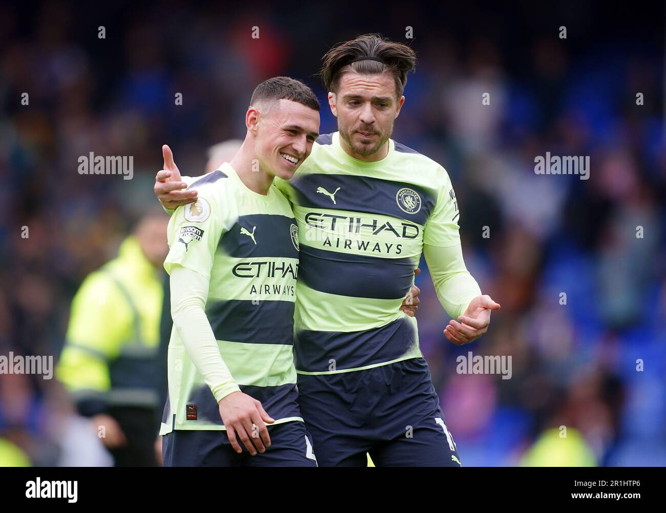 Manchester City's Phil Foden and Jack Grealish (right) after the final ...