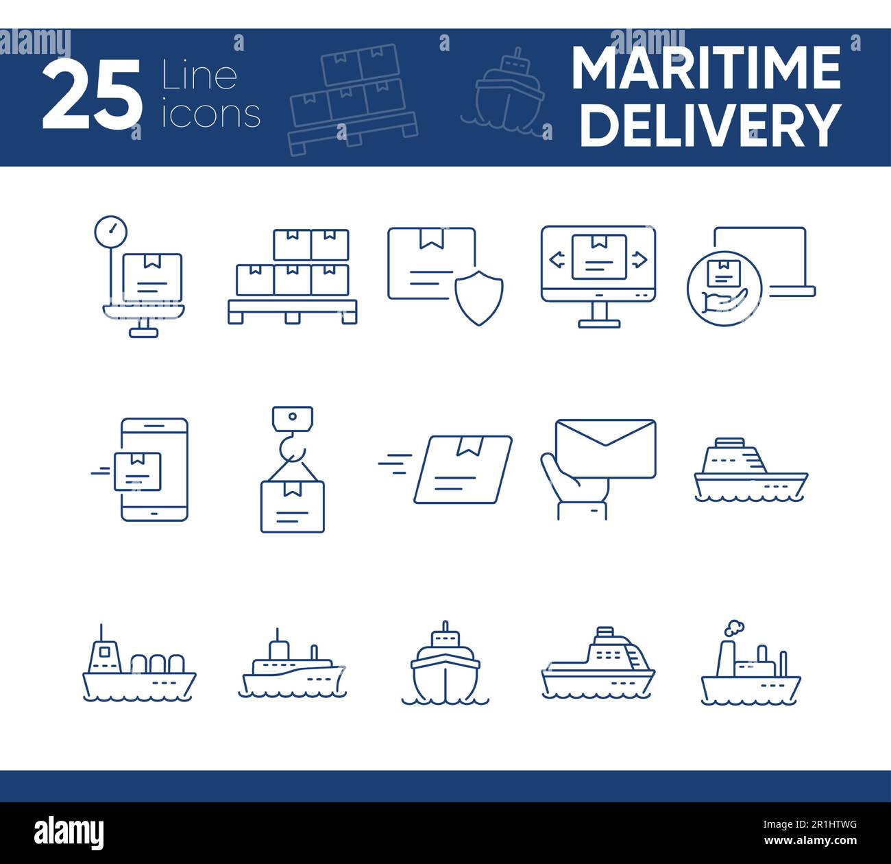Maritime delivery icons Stock Vector Image & Art - Alamy