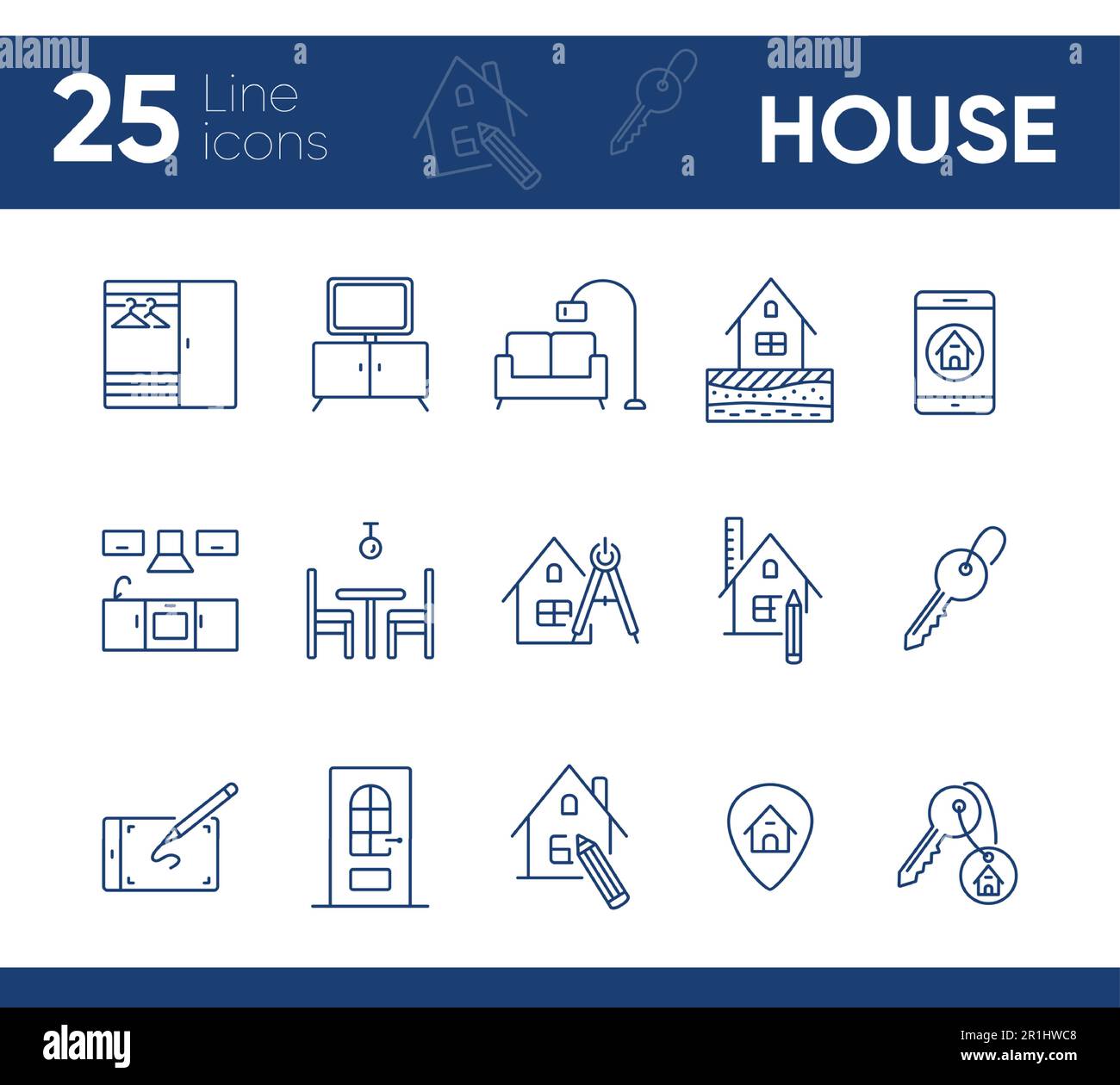 House line icon set Stock Vector Image & Art - Alamy