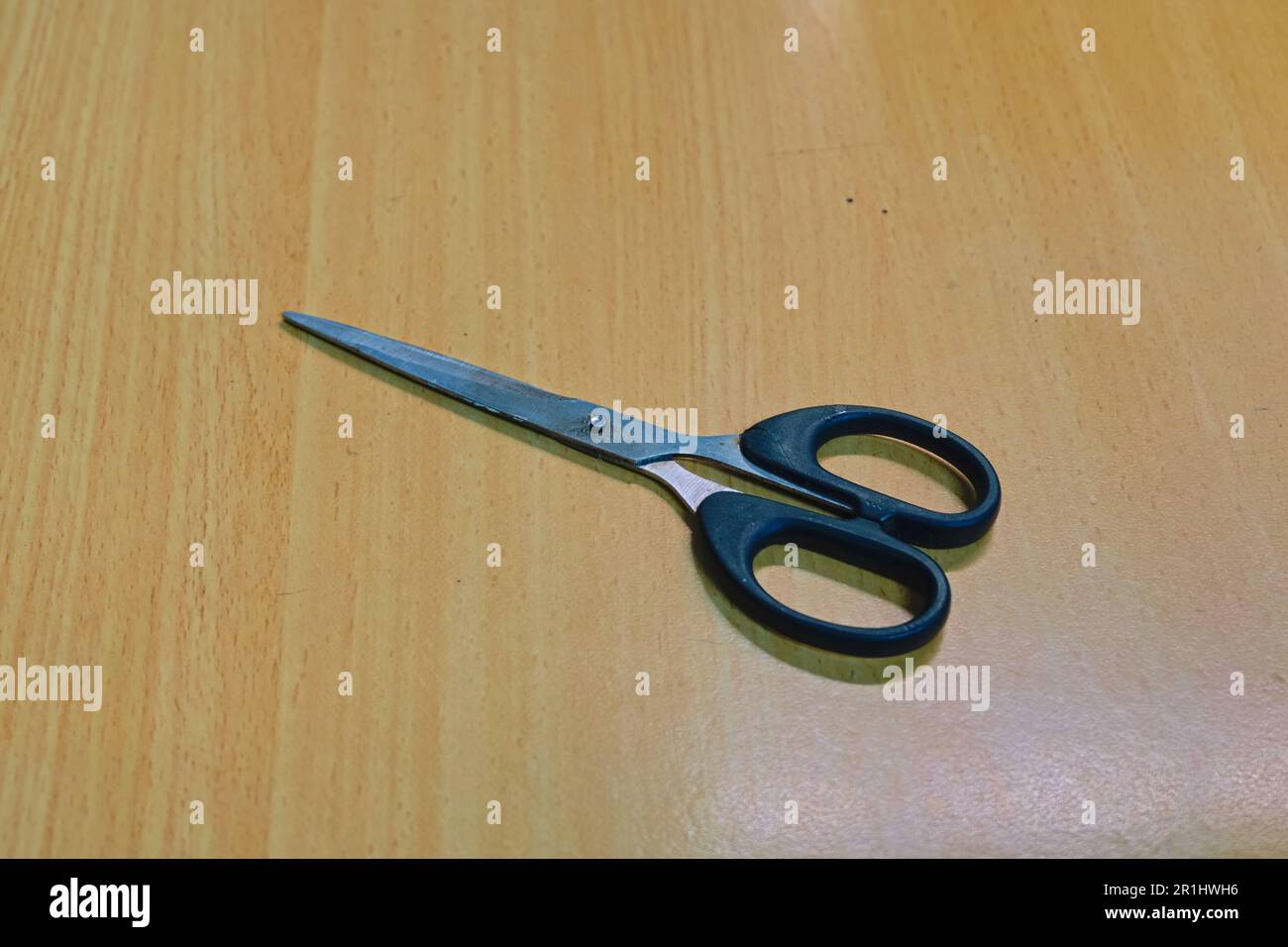 Simple wooden work table on top view hi-res stock photography and ...