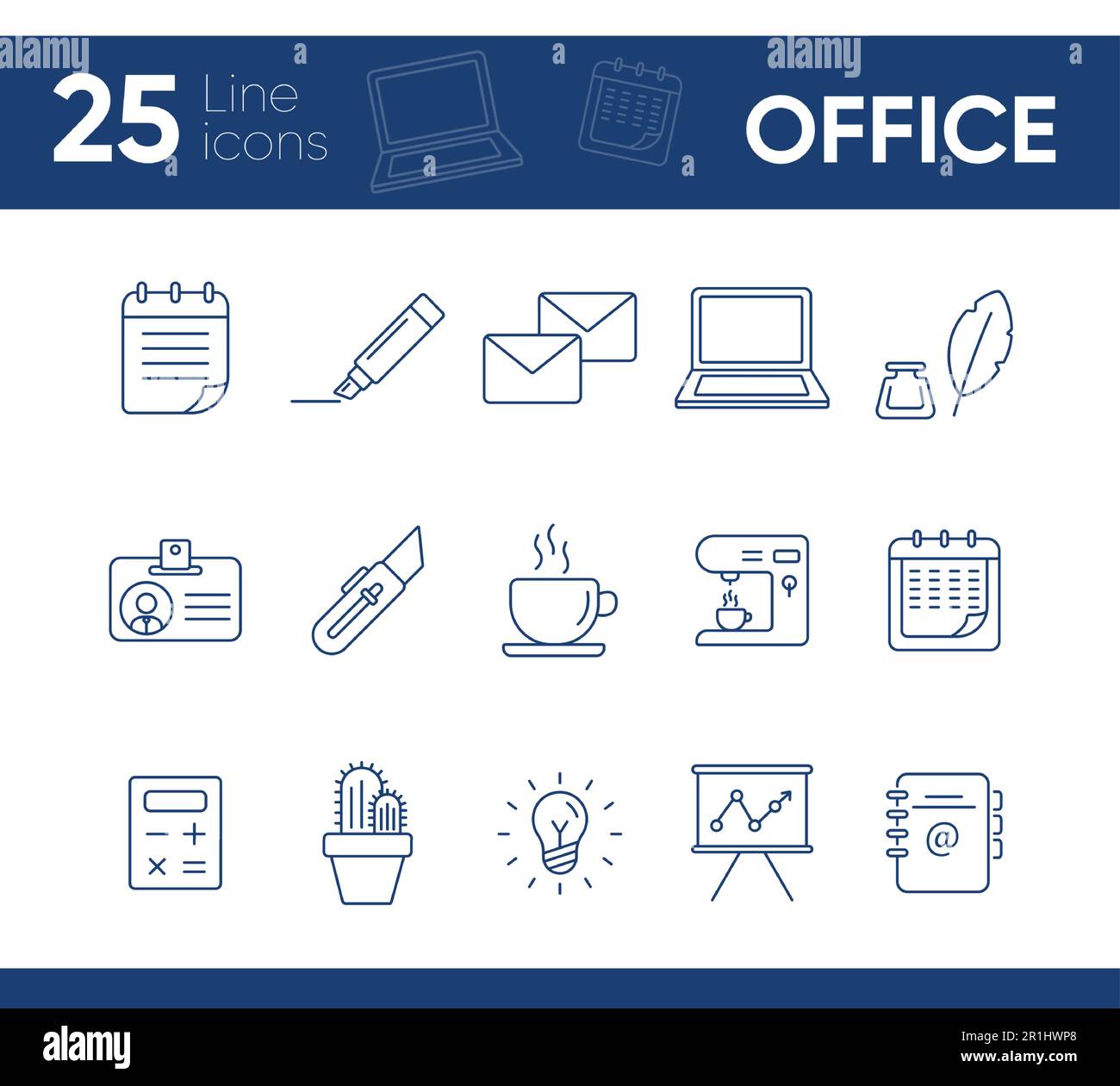 Office icon set Stock Vector Image & Art - Alamy