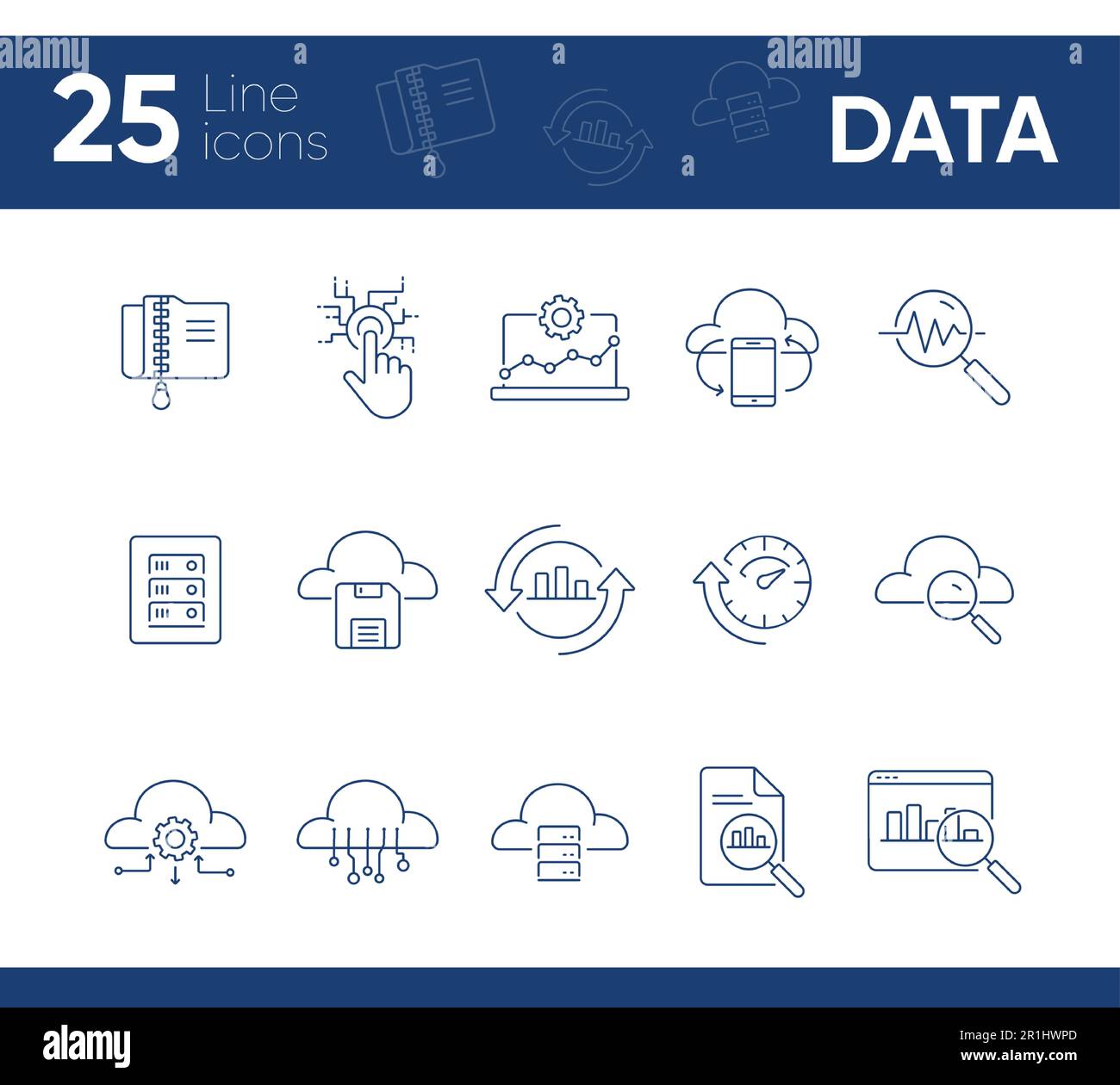 Data line icon set Stock Vector Image & Art - Alamy