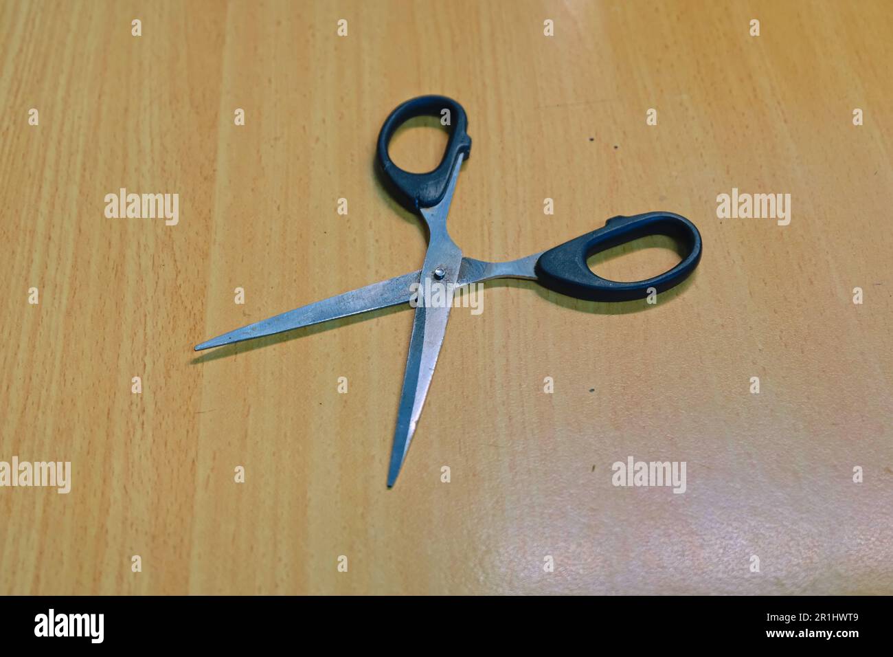 Simple wooden work table on top view hi-res stock photography and ...