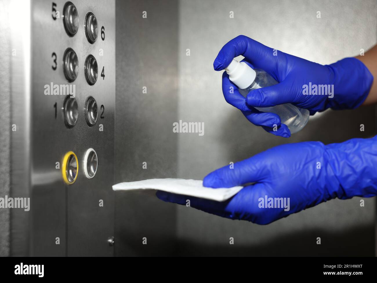 Hands button lift hi-res stock photography and images - Alamy