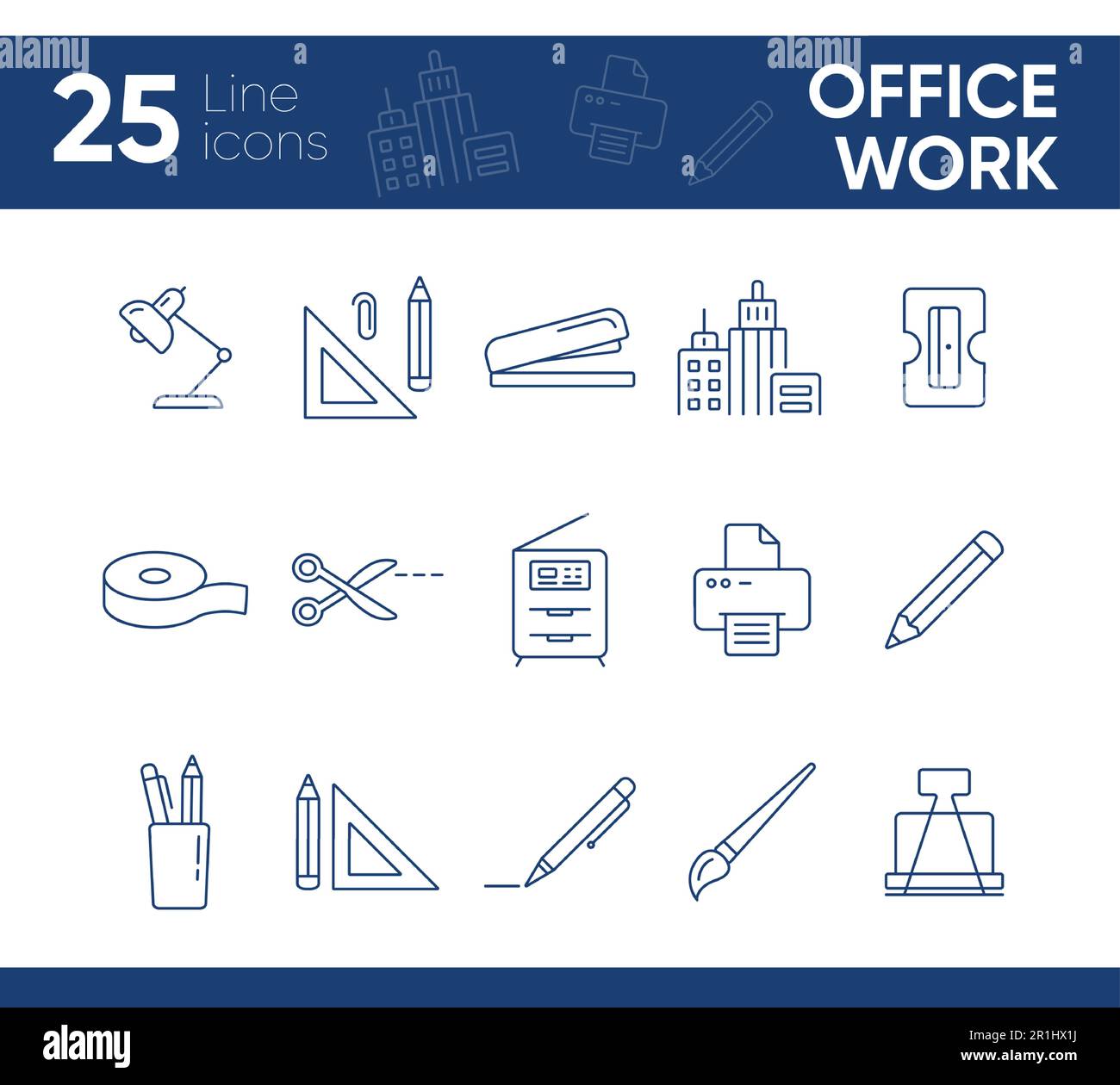 Office work icon set Stock Vector Image & Art - Alamy