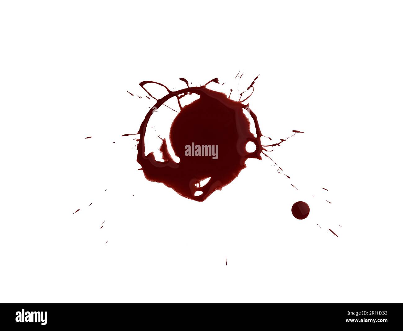 Splash of blood isolated on white, top view Stock Photo - Alamy