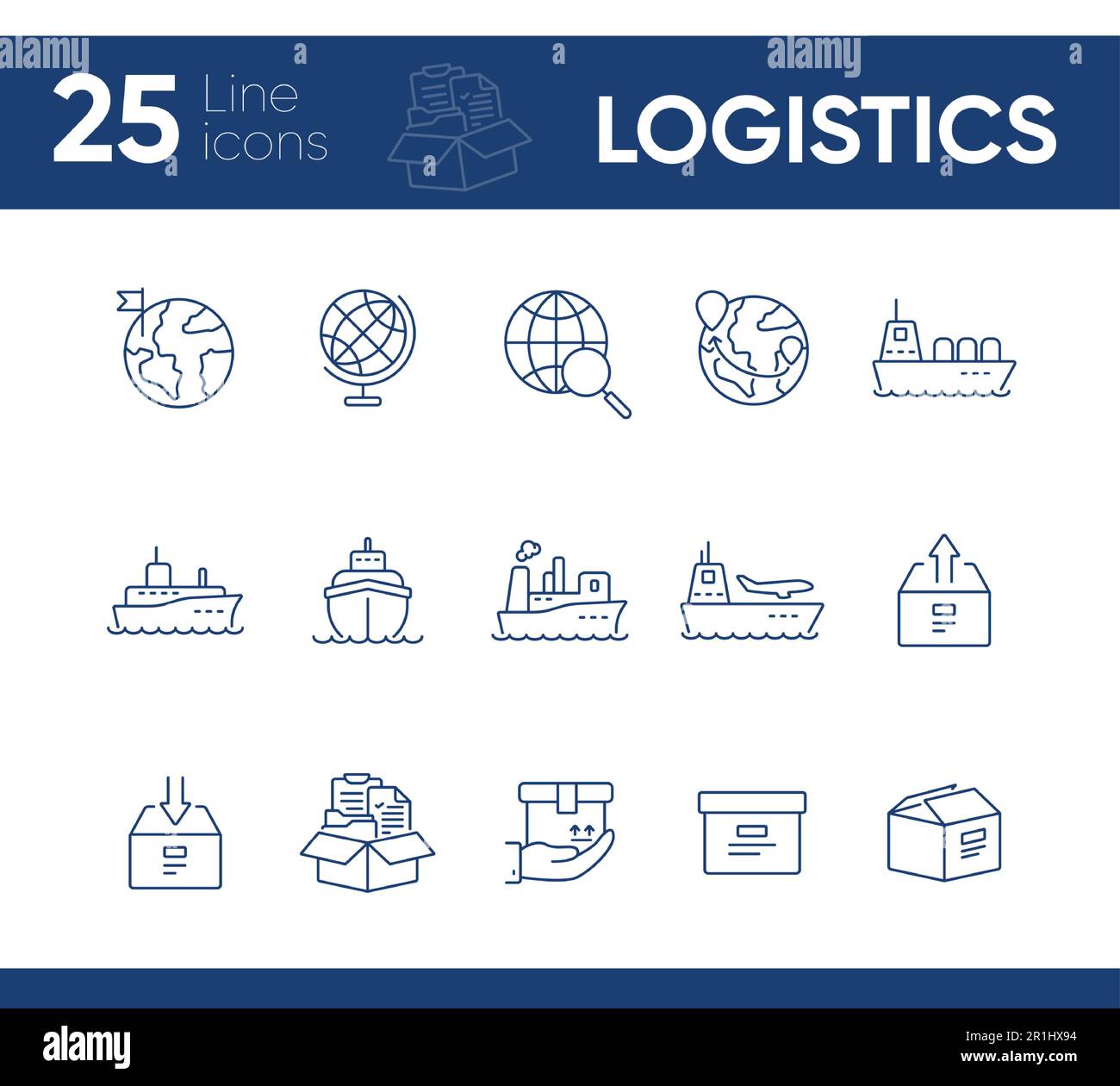 Logistics line icon set Stock Vector Image & Art - Alamy