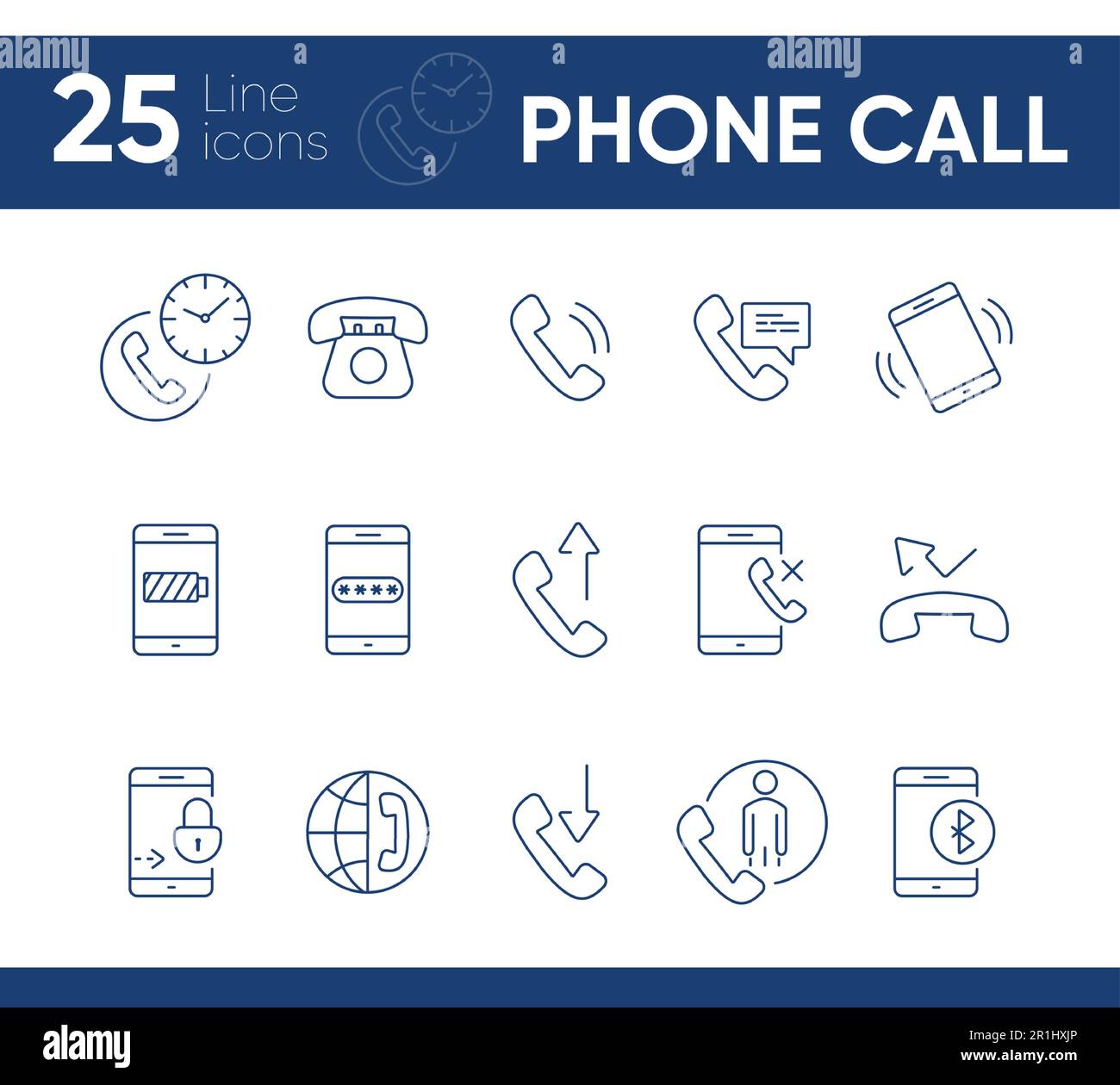 Mobile phone screen missed call Stock Vector Images - Alamy